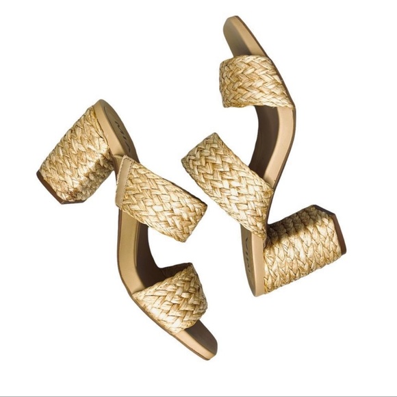 MIA | Shoes | Mia Felicity Raffia Block Heel Sandals | Poshmark